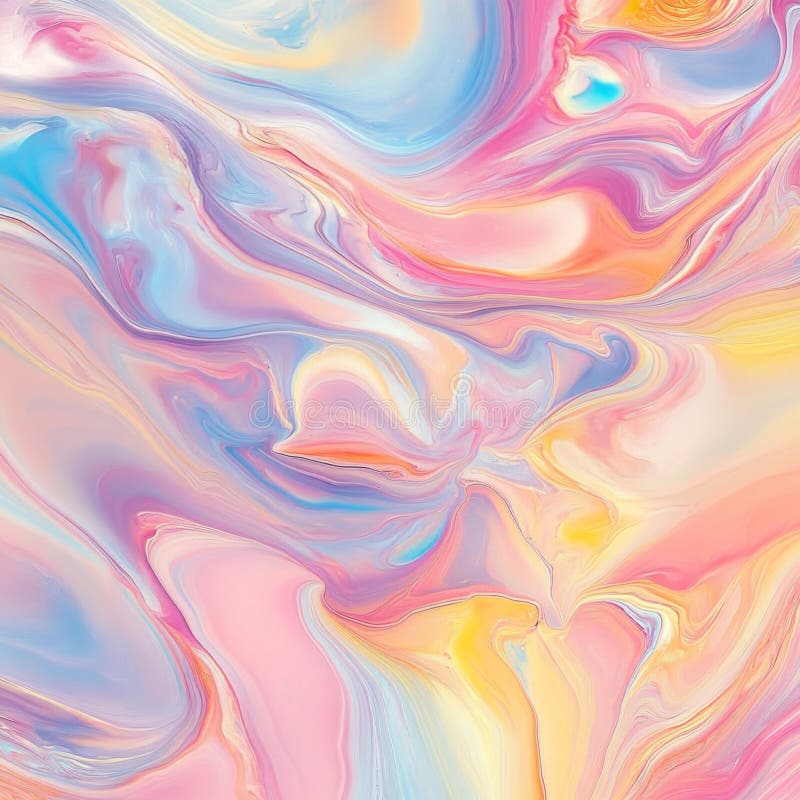 Colorful Pastel Abstract Swirls Creating Dreamy Fluid Patterns Stock ...