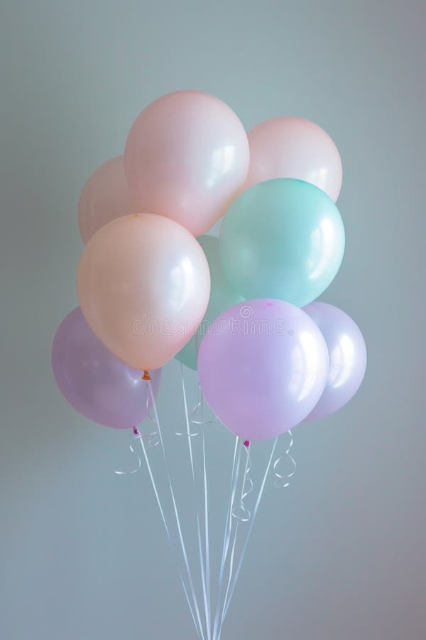 Cluster Colorful Balloons Grey Background Stock Photos - Free & Royalty ...
