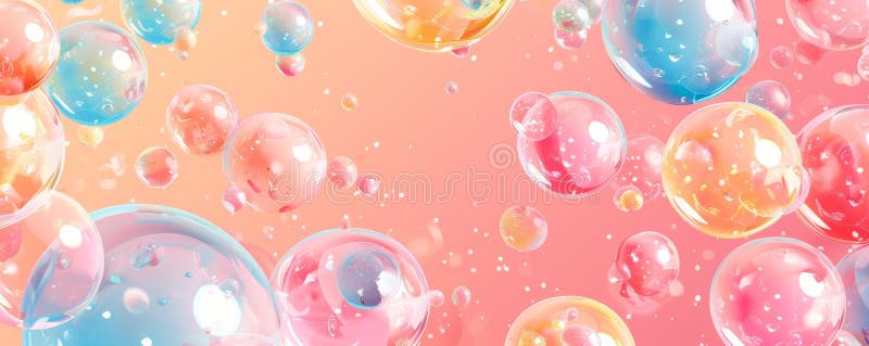 Colorful Pastel Bubbles Pattern on Gradient Background for Vibrant and ...