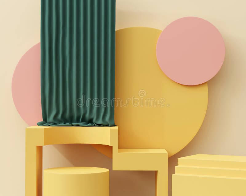 Colorful Pastel Object Podium Platform Product Display and Showcase 3d ...