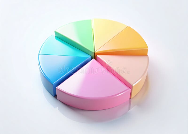 Colorful Pastel Pie Chart Data Segments Isolated on Transparent ...