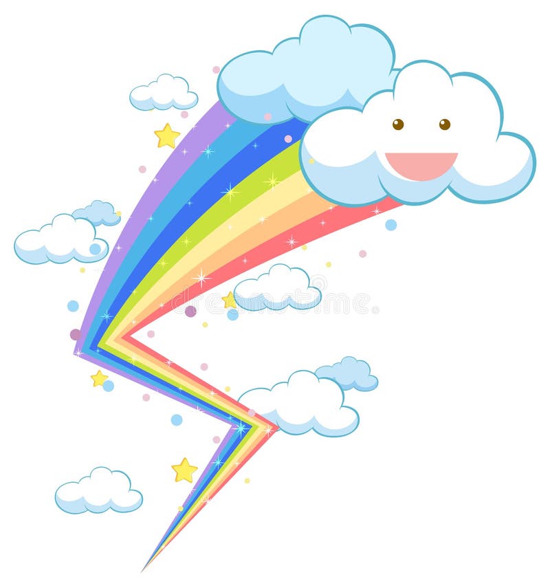 Colorful Pastel Rainbow with Clouds Stock Vector - Illustration of ...