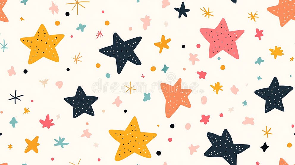 Colorful Pastel Star Pattern Seamless Background Texture Stock ...