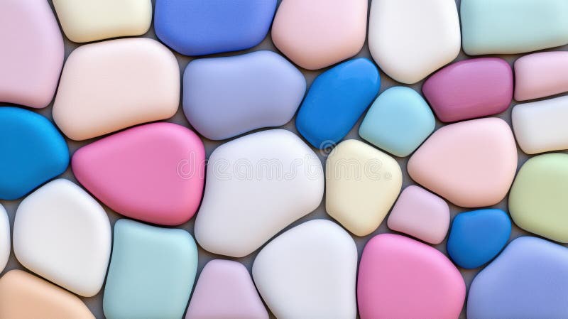 Colorful Pastel Stones Arranged in a Harmonious Pattern, AI Stock Image ...