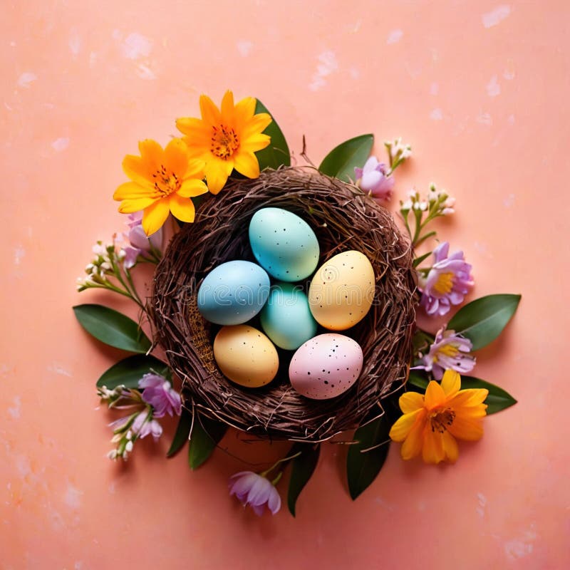 Colorful Pastel Themed Assortment of Easter Eggs, Bright Springtime ...