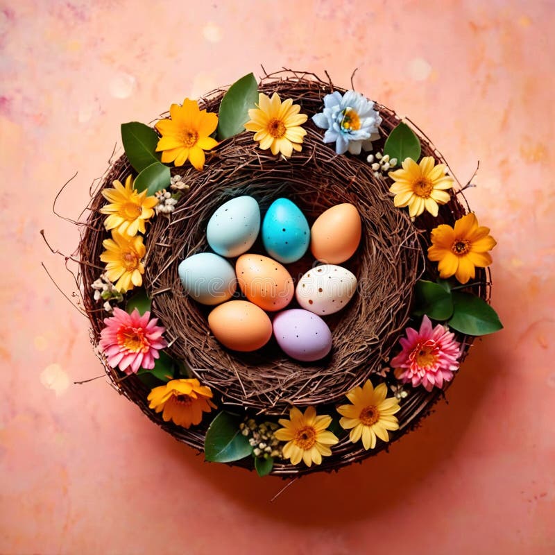Colorful Pastel Themed Assortment of Easter Eggs, Bright Springtime ...