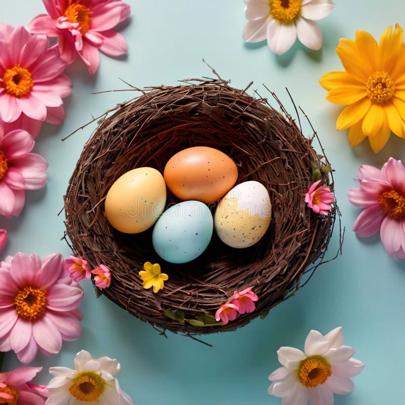 Colorful Pastel Themed Assortment of Easter Eggs, Bright Springtime ...