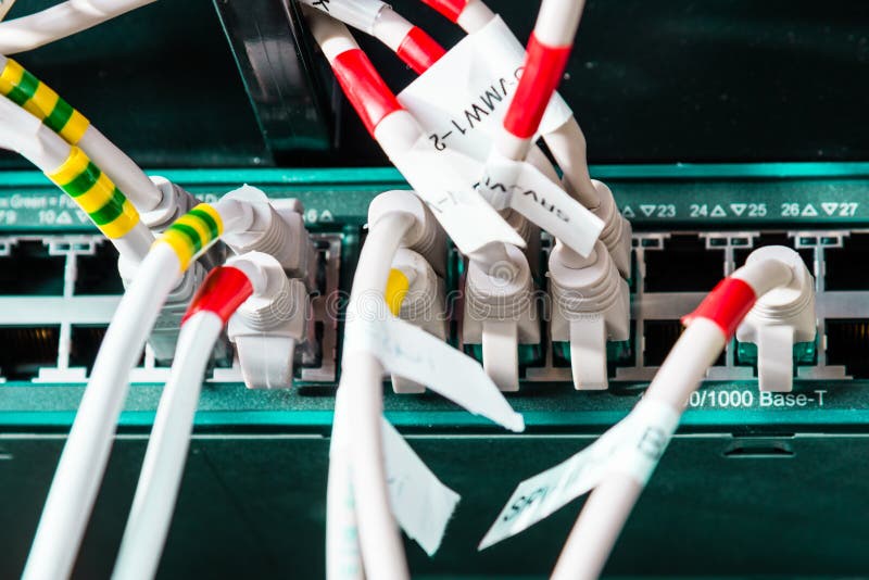 Ethernet Cables Connected To Server Switch Stock Image - Image of ...