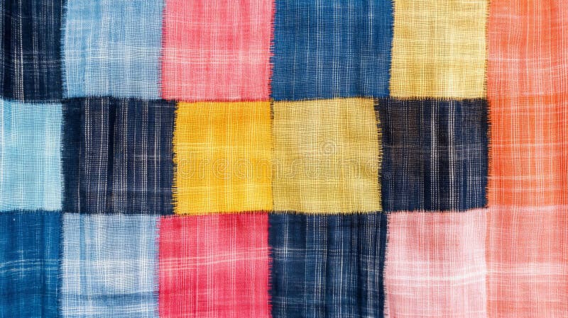 Colorful Patchwork Fabric Texture Background Stock Illustration ...