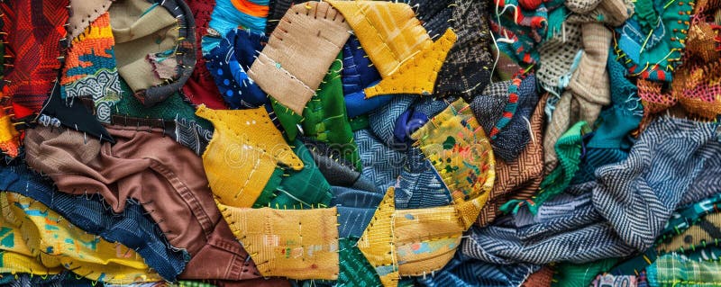 Colorful Patchwork Fabric Texture Stock Photo - Image of textile, color ...