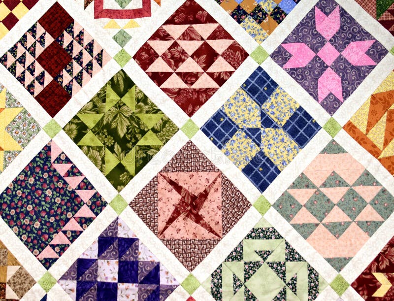 Colorful patchwork quilt stock photo. Image of patchwork - 12714542