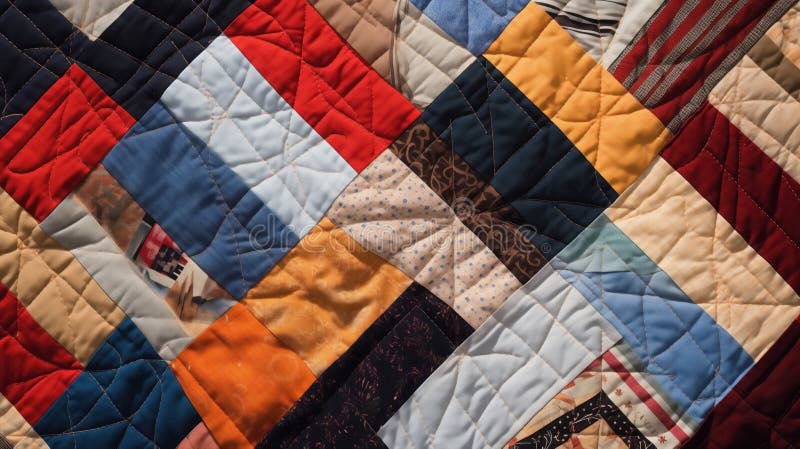 Colorful Patchwork Quilt Close-up Stock Illustration - Illustration of comforter, patch: 323128673