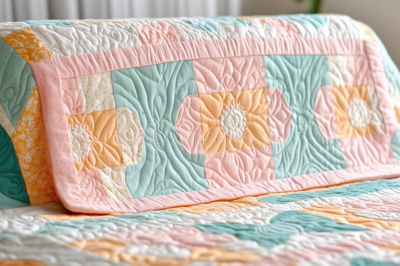 Colorful Patchwork Quilt Bed Modern Quilting Design Stock Photos - Free ...