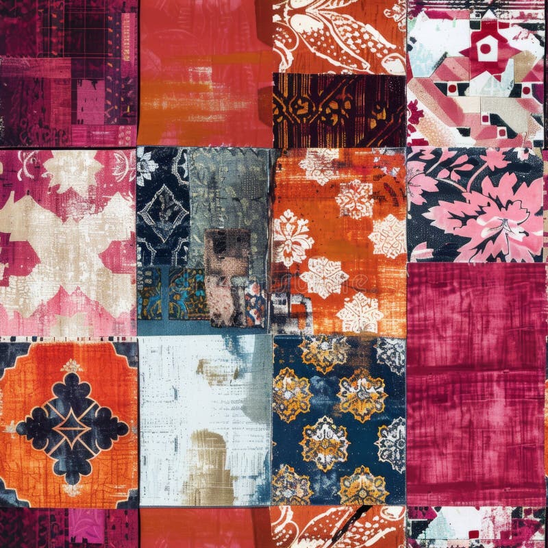 Colorful Patchwork Quilt Patterns Textile Background Stock Photo ...