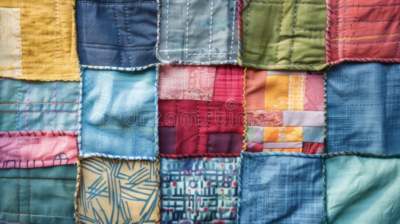 Colorful Patchwork Quilt Texture - Handmade Sewing Background Stock ...