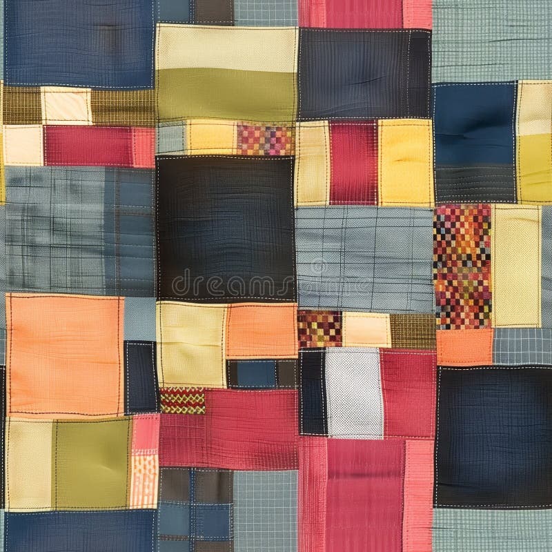 Colorful Patchwork Quilt Texture - Handmade Sewing Craft Detail Stock ...