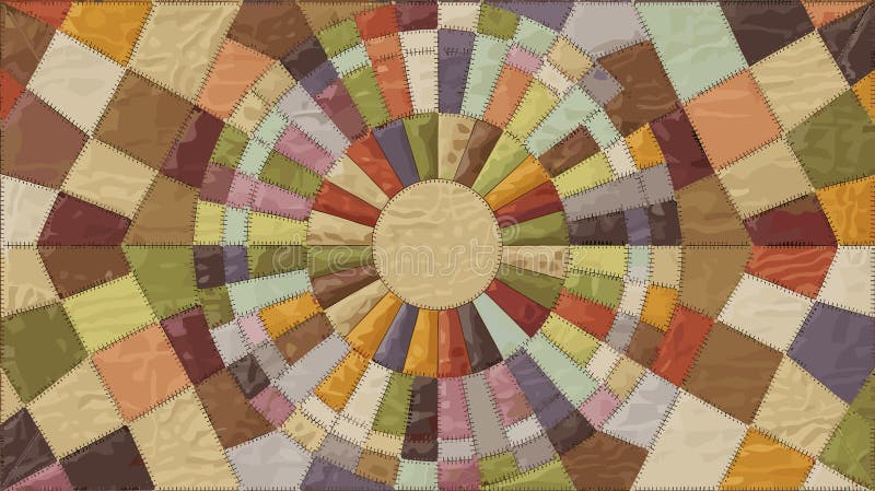 Colorful Patchwork Quilt with Various Leather Types and Stitching ...