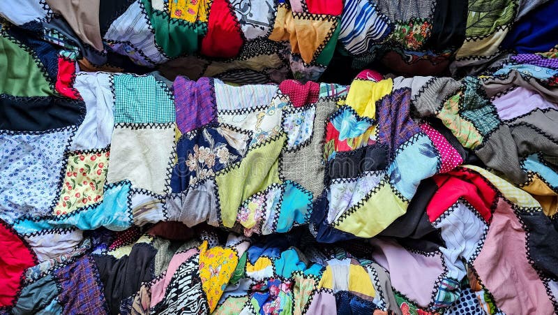 Colorful patchwork quilt stock image. Image of warmth - 378953075