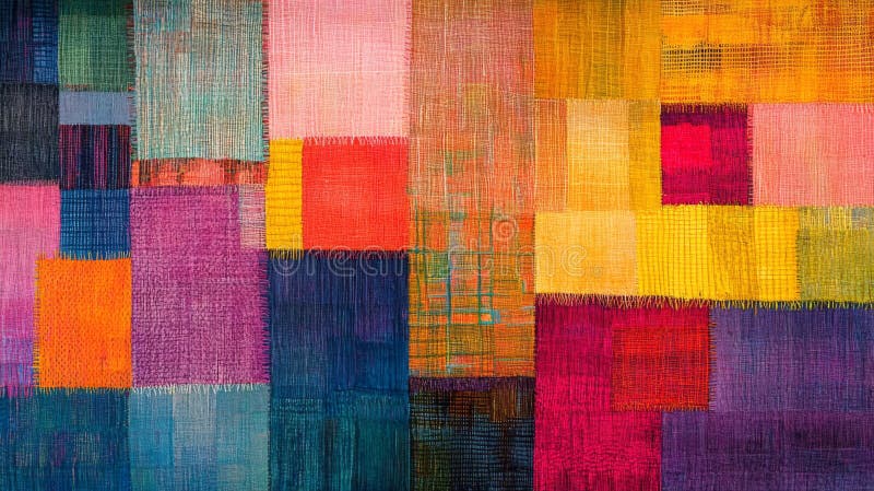 Colorful Patchwork Textile Texture Background Stock Illustration ...