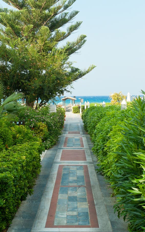 Colorful Path on the Mediterranean Beach Stock Image - Image of ...