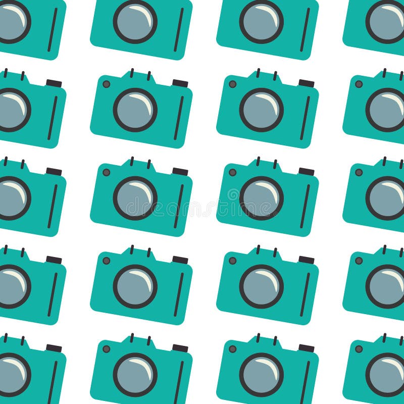 Colorful Pattern with Analog Camera Stock Vector - Illustration of ...