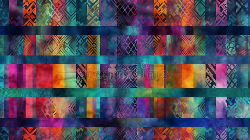 Colorful Pattern Boho Seamless Dyed Print Pattern. Abstract Handmade ...