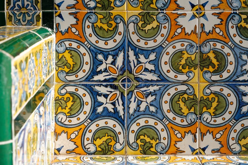 Colorful Pattern Ceramic Tiles , Beautiful Design Detail Stock Photo ...