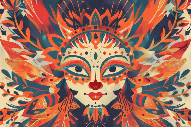 Colorful Pattern with Intricate Floral Design Stock Illustration ...