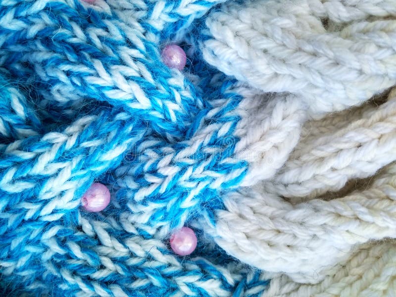 Texture Pattern Knitted with Colored Threads Close-up Stock Photo ...