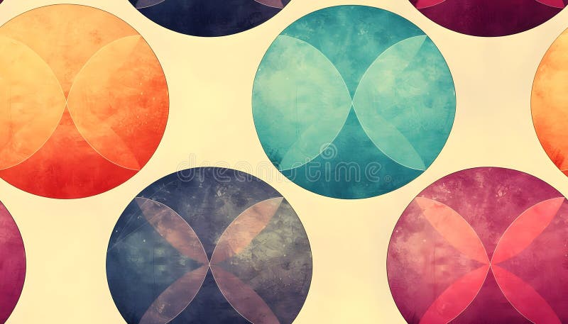 A Colorful Pattern of Overlapping Circles with a Textured Appearance ...