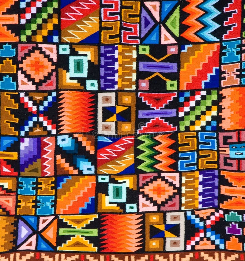 Colorful Pattern of a Peruvian Rug or Tapestry Stock Photo - Image of ...