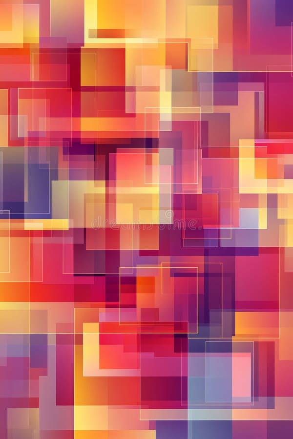A Colorful Pattern of Squares and Rectangles Stock Illustration ...
