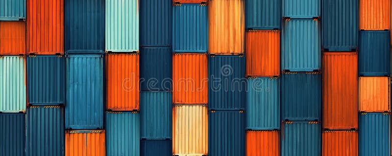 Colorful Pattern of Stacked Shipping Containers in a Seamless ...