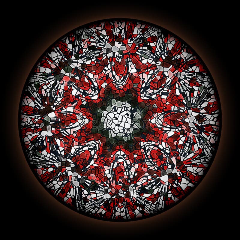 Colorful Pattern in Style of Gothic Stained Glass Window with Round ...