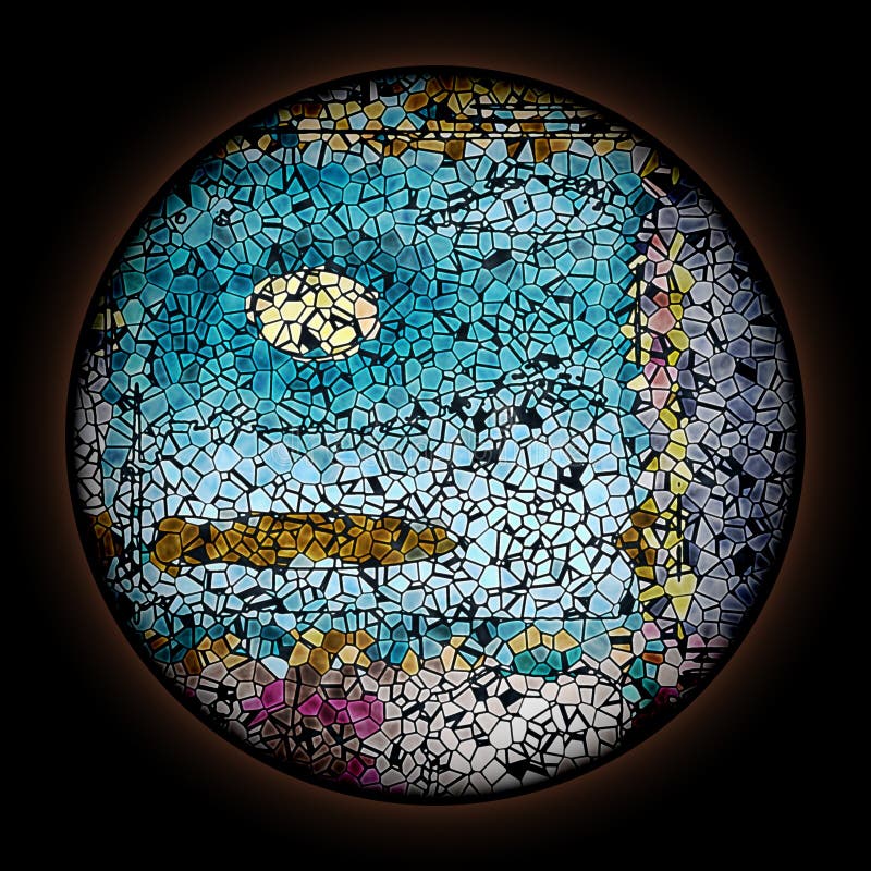 Colorful Pattern in Style of Gothic Stained Glass Window with Round ...