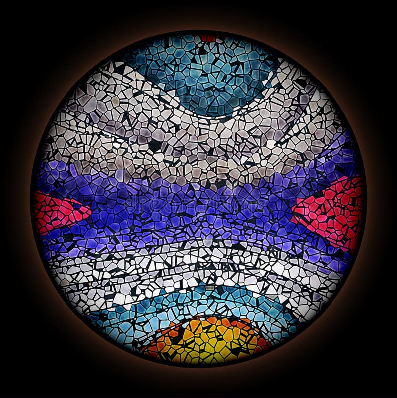 Colorful Pattern in Style of Gothic Stained Glass Window with Round ...