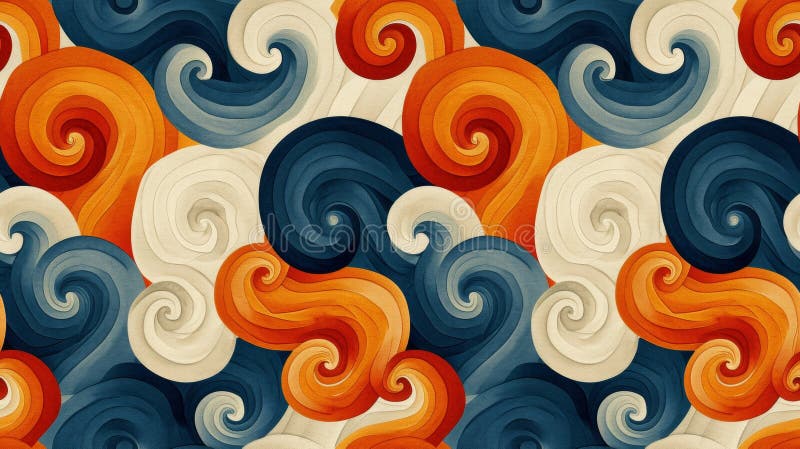 A Colorful Pattern with Swirls of Blue, Orange and White, AI Stock ...