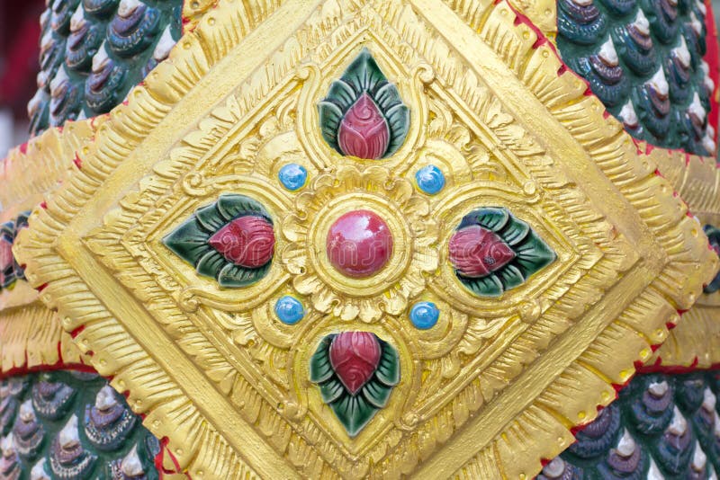 Colorful Pattern Thai Style Lotus Stock Photo - Image of colorful ...