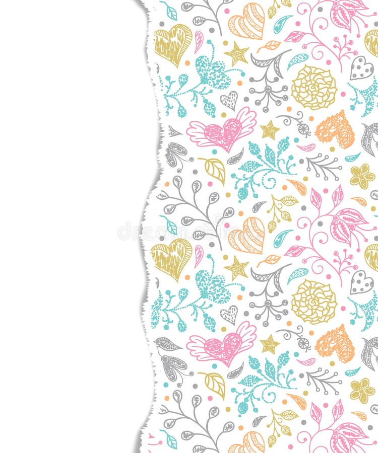 Colorful Pattern with Torn Paper Stock Vector - Illustration of floral ...