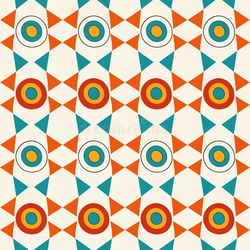 A Colorful Pattern of Triangles and Circles Stock Vector - Illustration ...