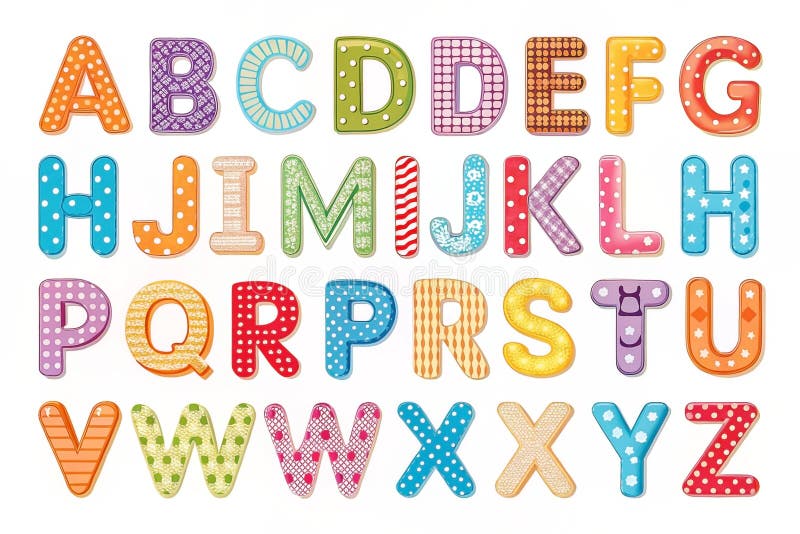Colorful Sewing Handmade Alphabet Stock Illustrations – 267 Colorful ...