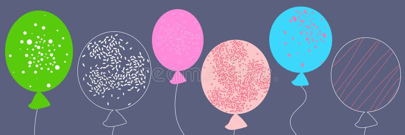 Colorful Patterned Balloons Against a Dark Background for Celebrations ...