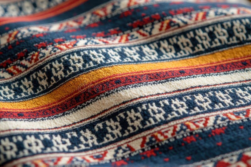 Colorful Patterned Fabric with Geometric and Animal Motifs Stock ...