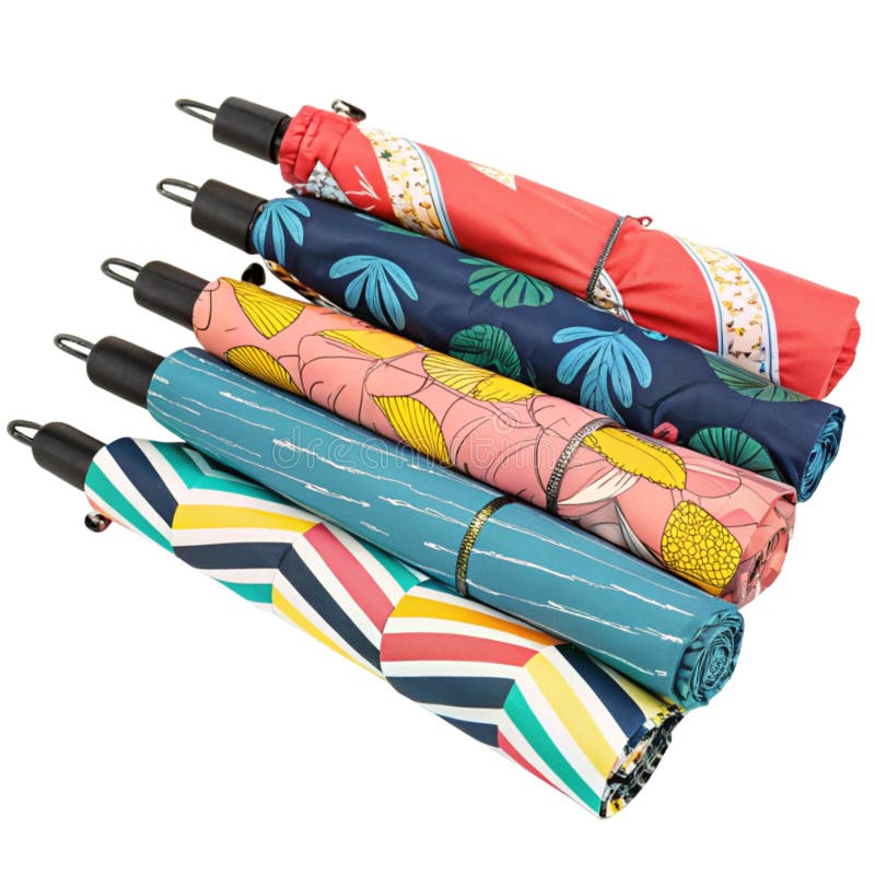 Colorful Patterned Umbrellas Stock Illustration - Illustration of rain ...