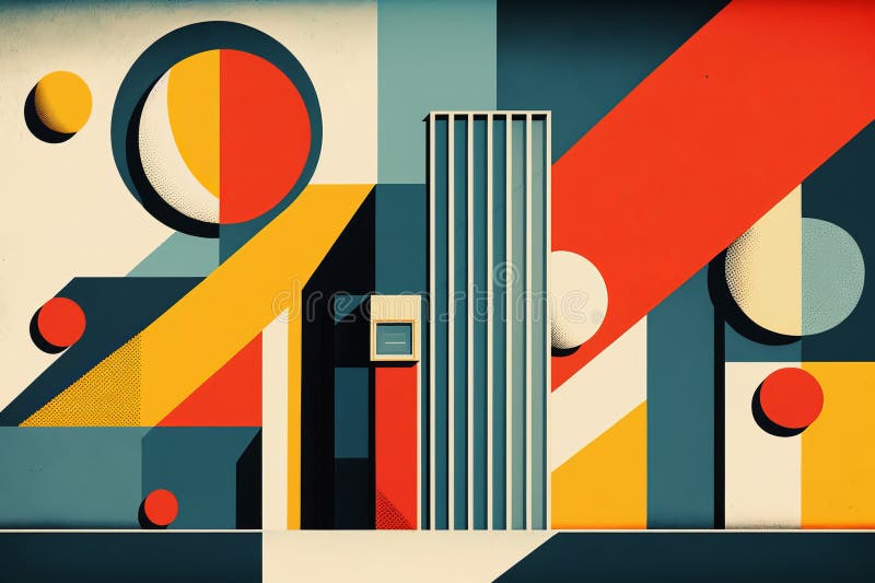 Colorful Patterns in Bauhaus Art Style,Generative AI Stock Illustration ...