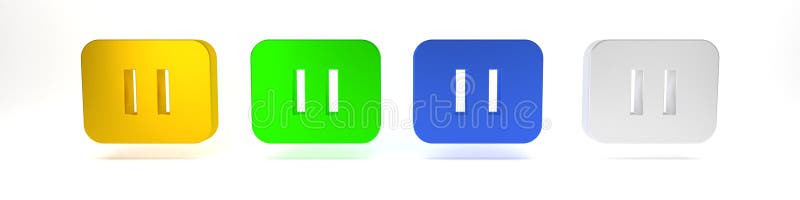 Colorful Pause Button Icon Isolated on White Background. Minimalism ...