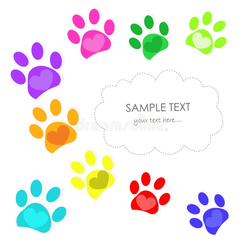 Colorful Paw Print Pattern Vector Illustration Wallpaper Stock Vector ...