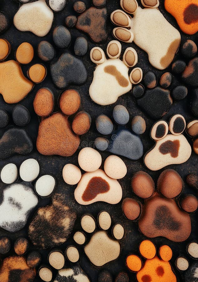 Colorful Paw Prints Pattern for Pet Adoption Banner Stock Illustration ...