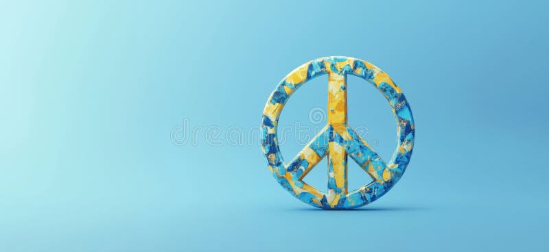Colorful Peace Symbol on Blue Background Representing Harmony and Unity ...