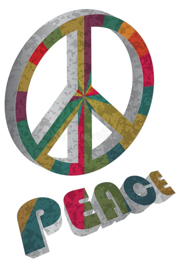 Colorful Peace Symbol on Texture Background Stock Vector - Illustration ...